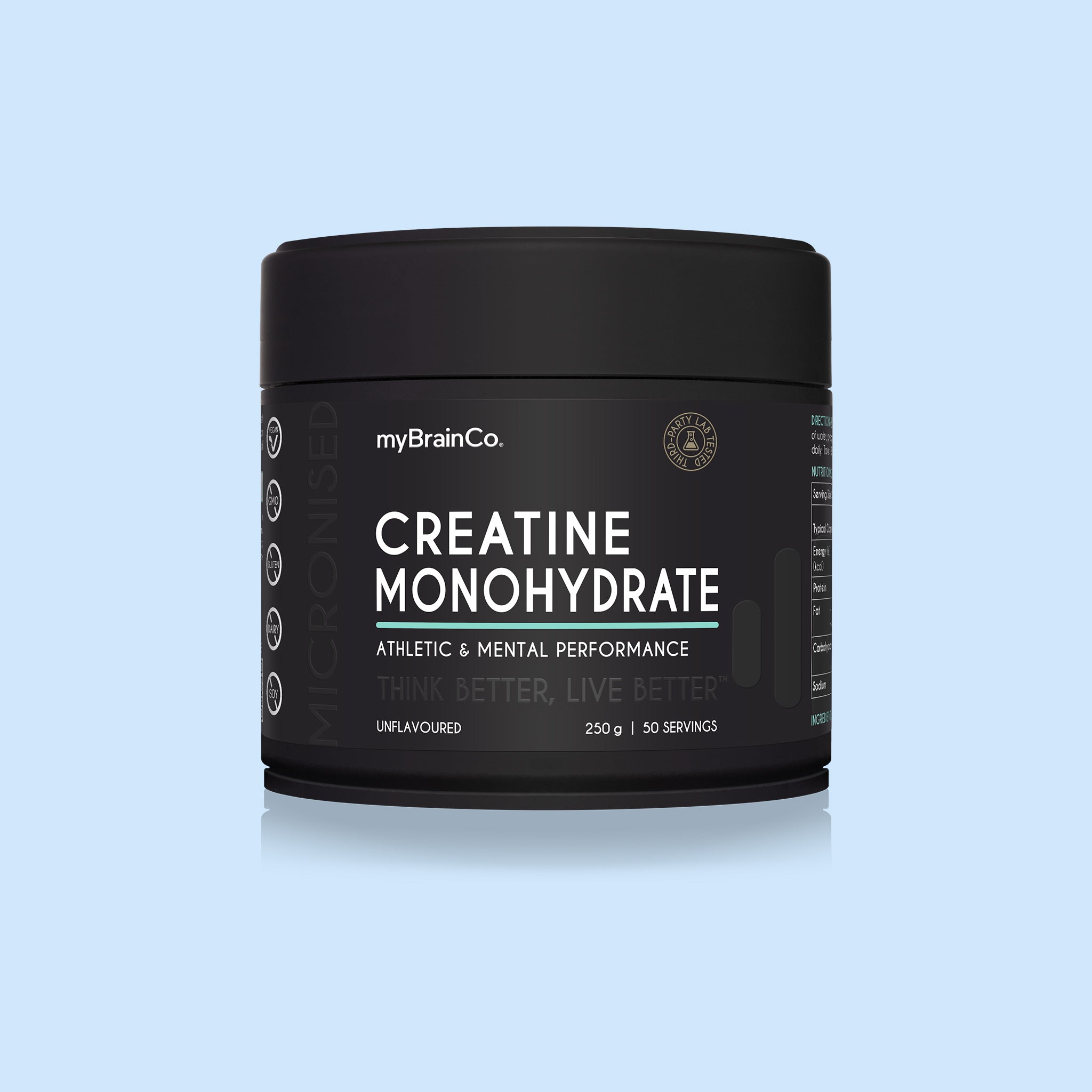 Creatine Monohydrate | Micronised & Lab-Tested | myBrainCo