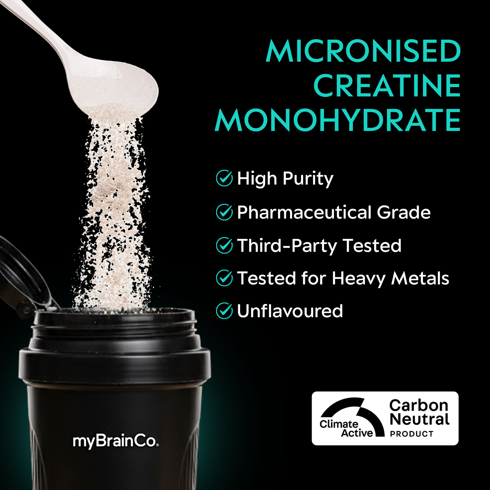 Creatine Monohydrate | Micronised & Lab-Tested | myBrainCo